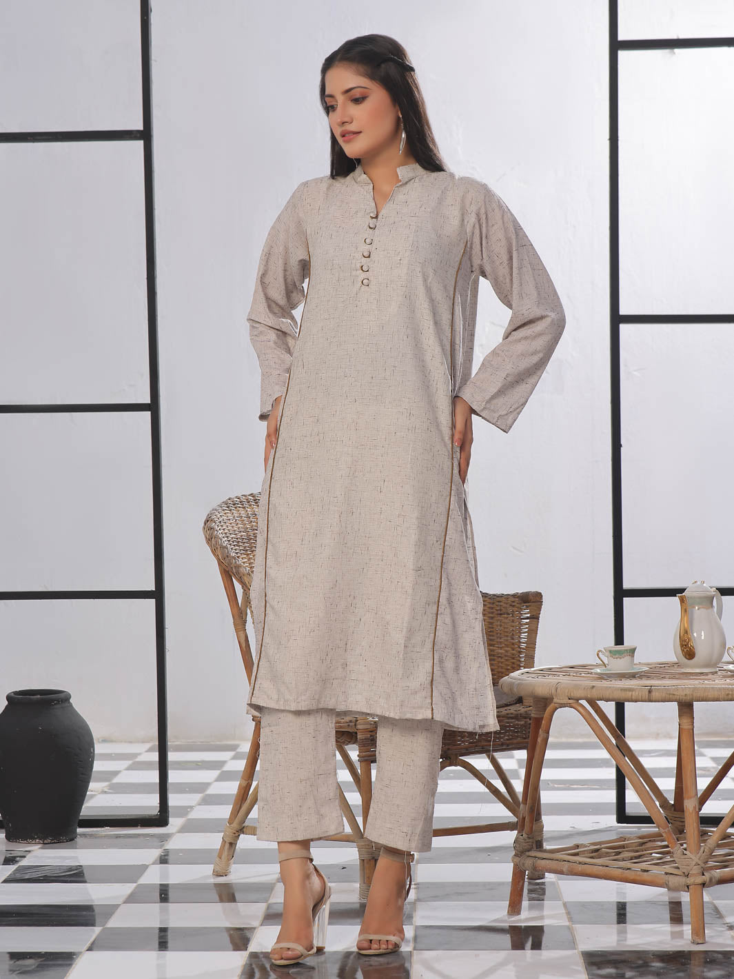 Kalidaar Co-Ord Set-Ash Grey – Tngmdstore